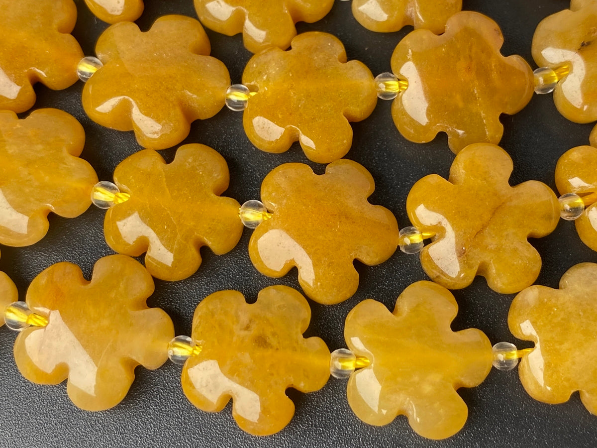 Light yellow jade flower 15/20mm – GemWholesales