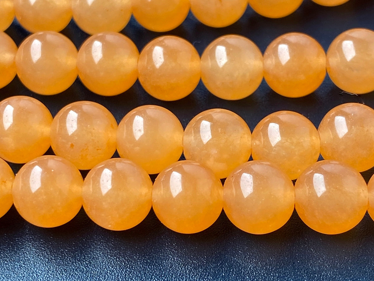 8mm/10mm/12mm Malaysian jade round beads Orange color – GemWholesales