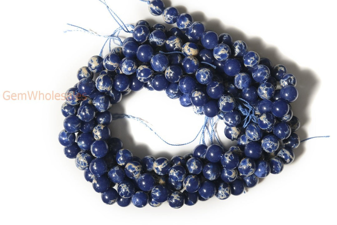 Dark Blue emperor jasper round beads 6mm/8mm/10mm – GemWholesales