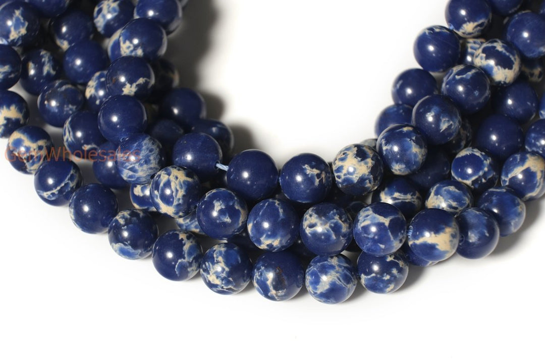 Dark Blue emperor jasper round beads 6mm/8mm/10mm – GemWholesales